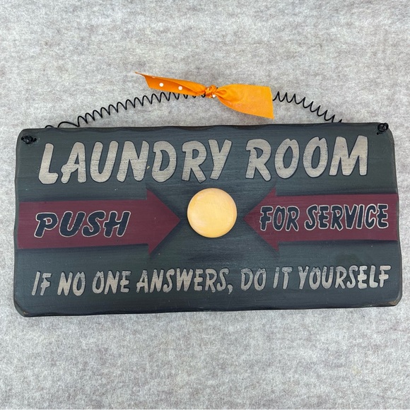 Accents | Laundry Room Sign Push For Service | Poshmark